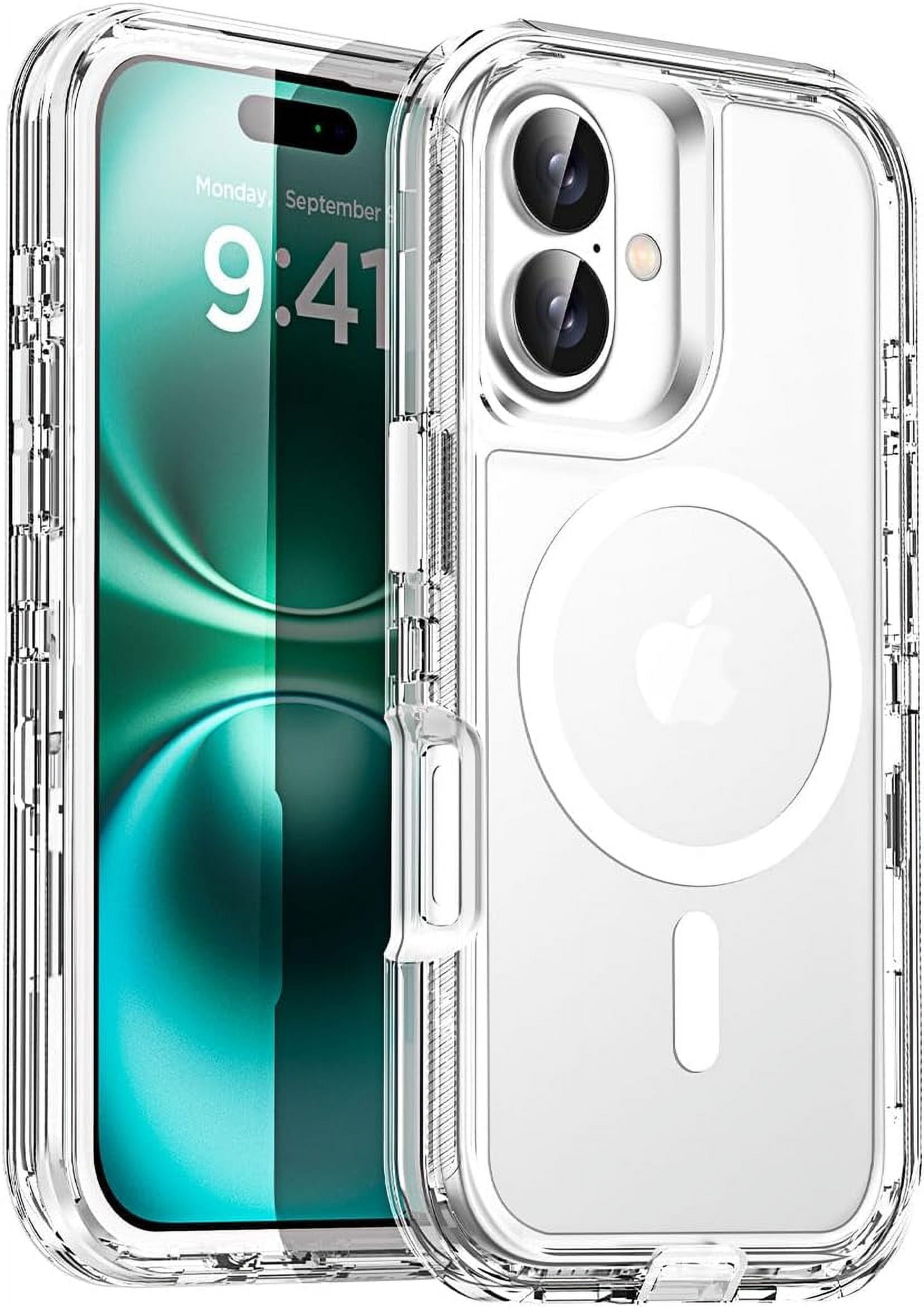 ANTHOUSE for iPhone 16 Pro Max Case Clear Compatible with MagSafe 3 in 1 Heavy Duty Drop ...