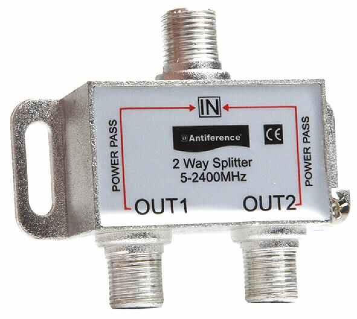 ANTIFERENCE - 75 Series 2-Way Indoor F-Type Splitter - Walmart.com