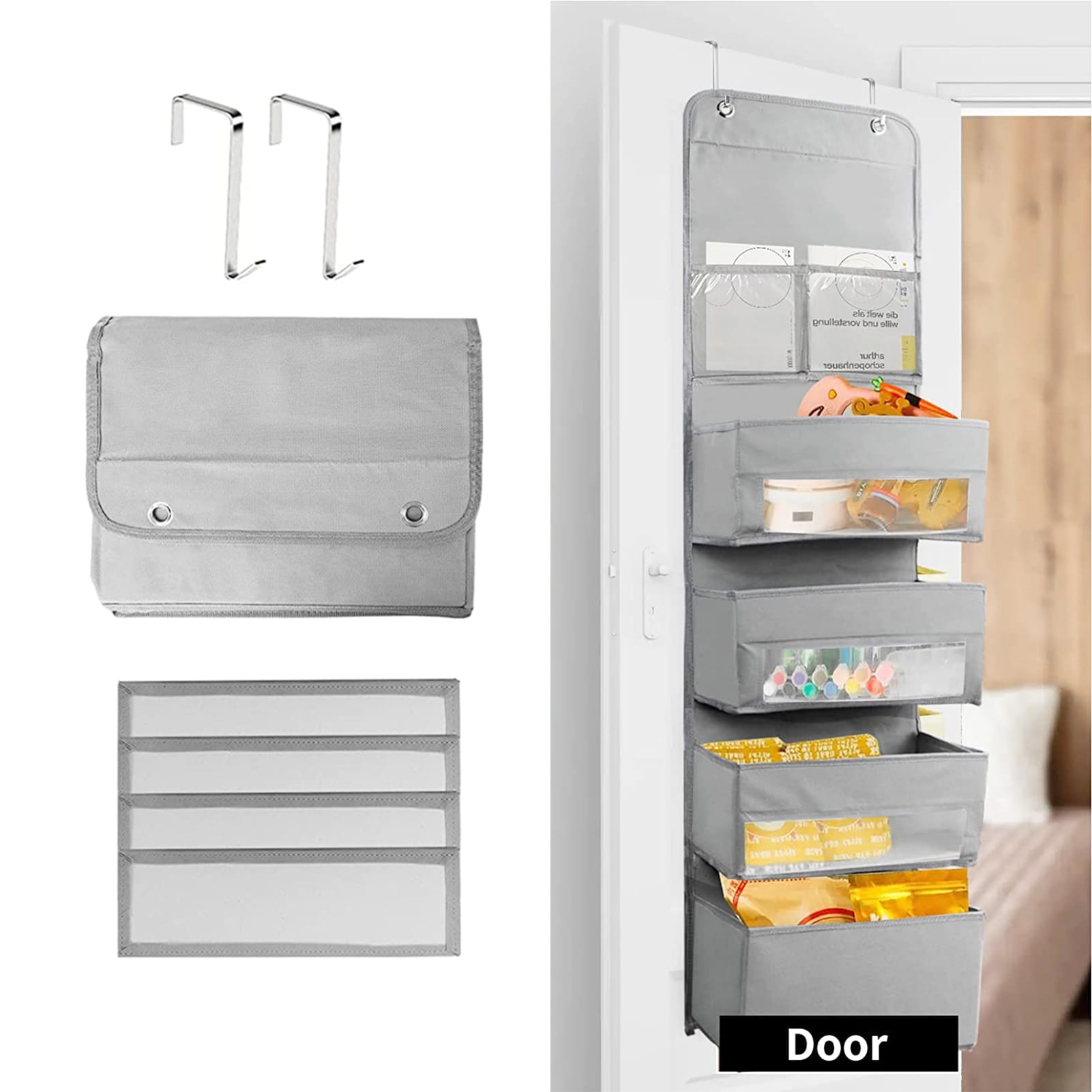 ANTJUMPER 2 Pack Over the Door Hanging Organizers, Large Capacity Door ...