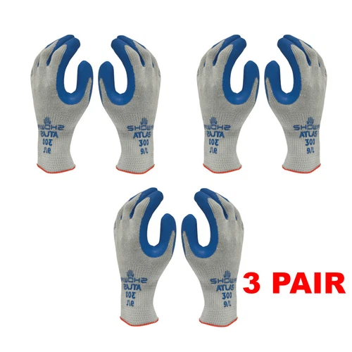 ANTLas Showa 300 (Size Large) Rubber Coated Gloves (3 Pair) - Walmart.com