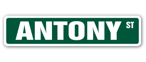 ANTONY Street Sign Childrens Name Room Sign | Indoor/Outdoor | 36" Wide ...