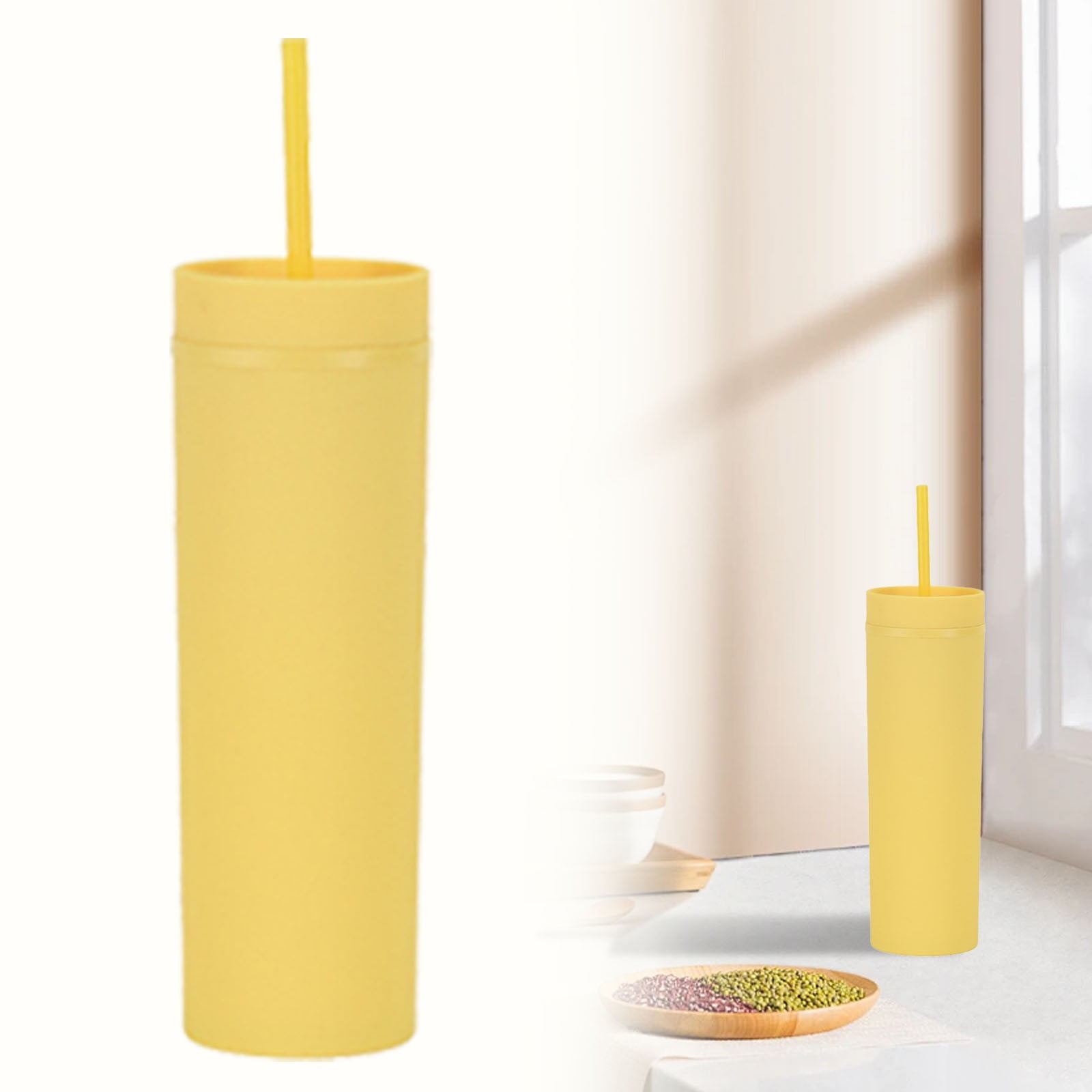 ANTOO Glass&Bottle,Kitchen Cups,16oz Tumbler with Lid and Plastic Water ...