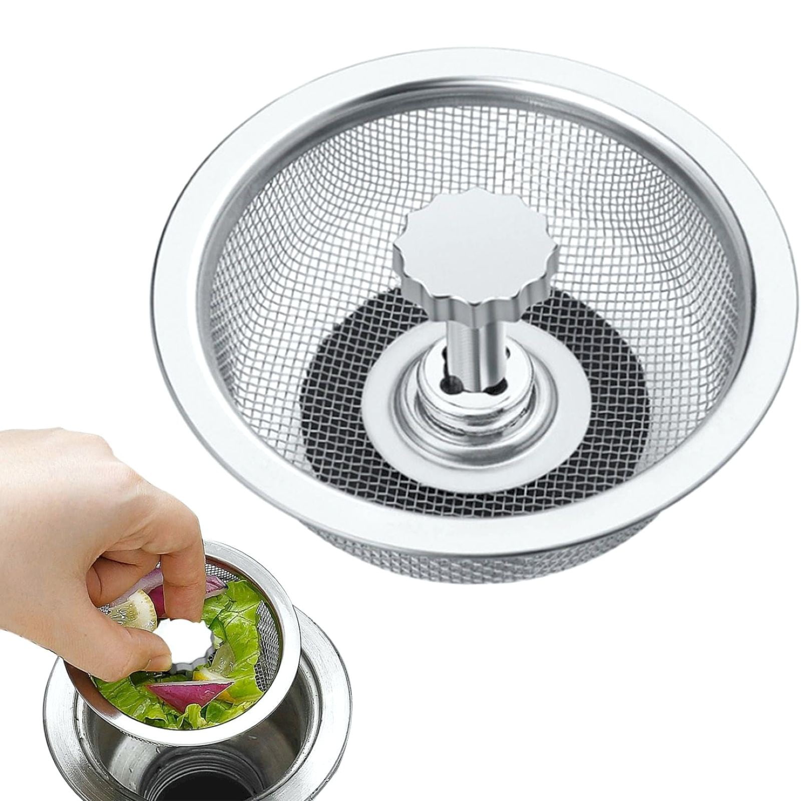 ANTOO Storage Rack,Sink Basket,Strainer Basket Stopper Stainless ...