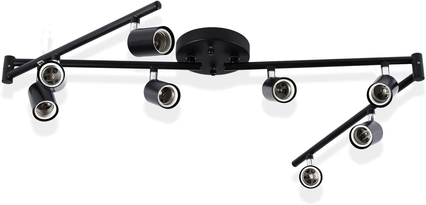 Laboreducer 8 Heads Foldable Track Lighting Kit, Flex Track Ceiling ...