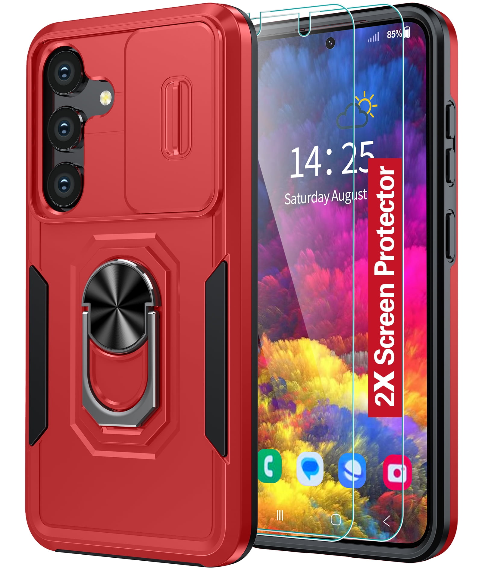 ANTSHARE for Samsung Galaxy S24 Case,[Built-in Slide Camera Cover ...