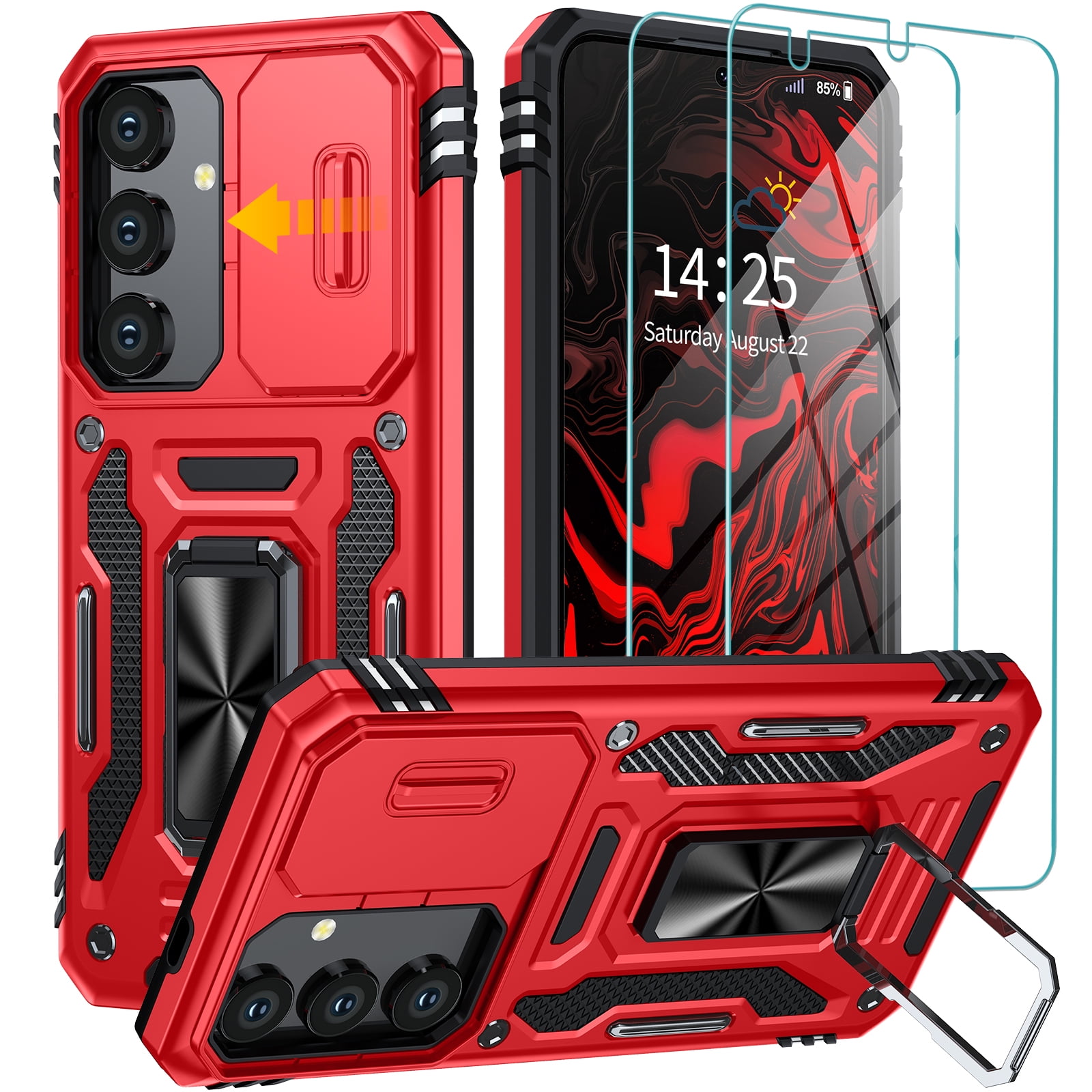ANTSHARE Shockproof Rugged Cell Phone Case for Samsung Galaxy S24, Red ...