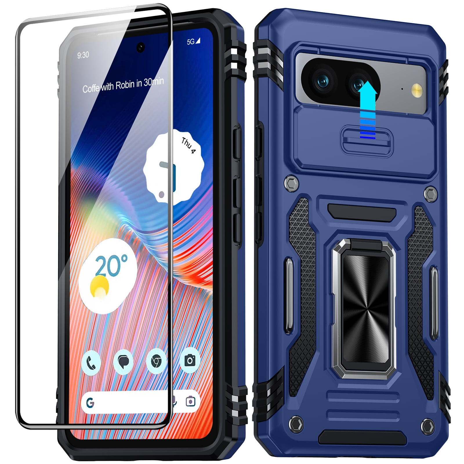 ANTSHARE Google Pixel 8 Case, Military Grade Protection, Rotatable Ring ...