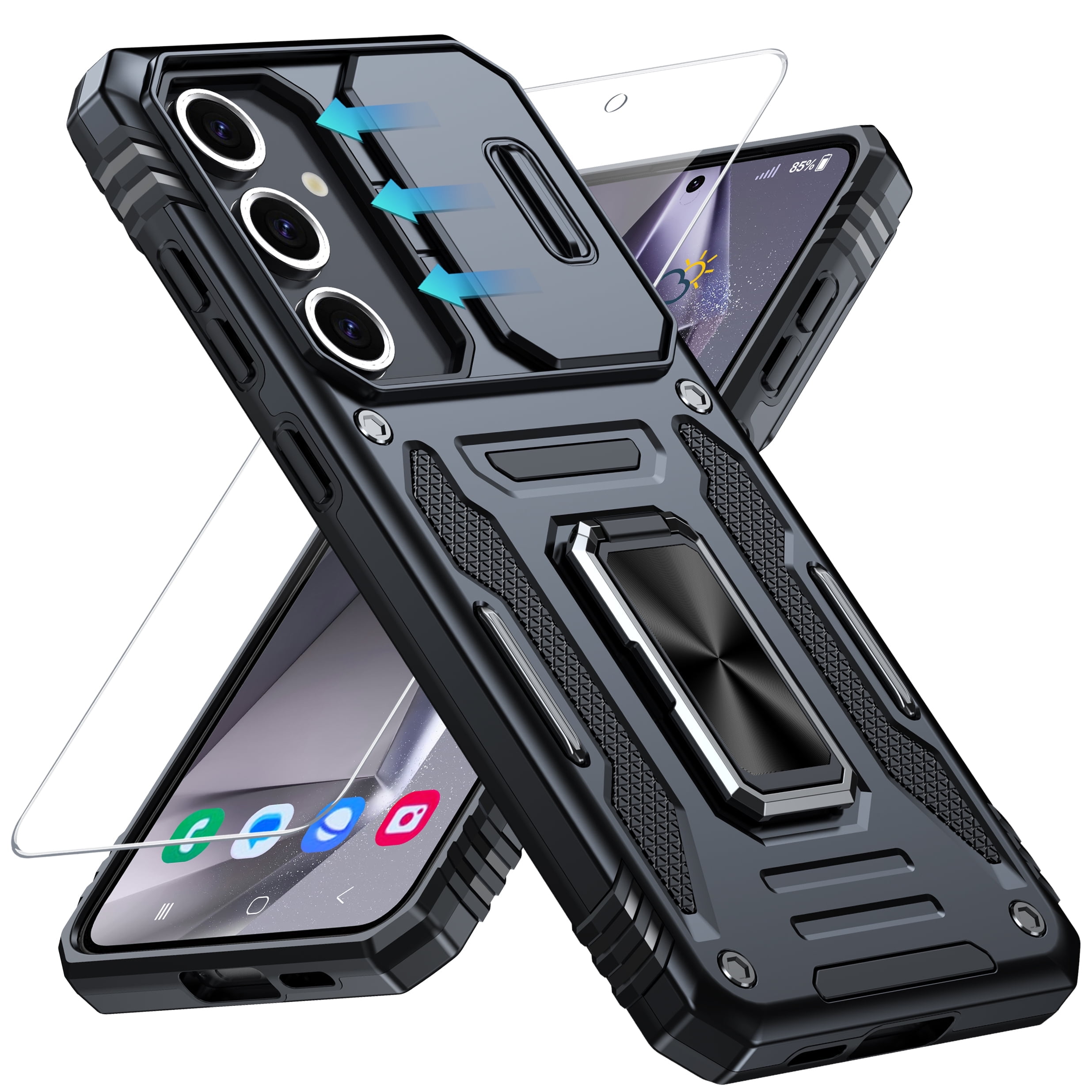 ANTSHARE for Samsung Galaxy S24FE Case with Rotatable Ring Kickstand ...