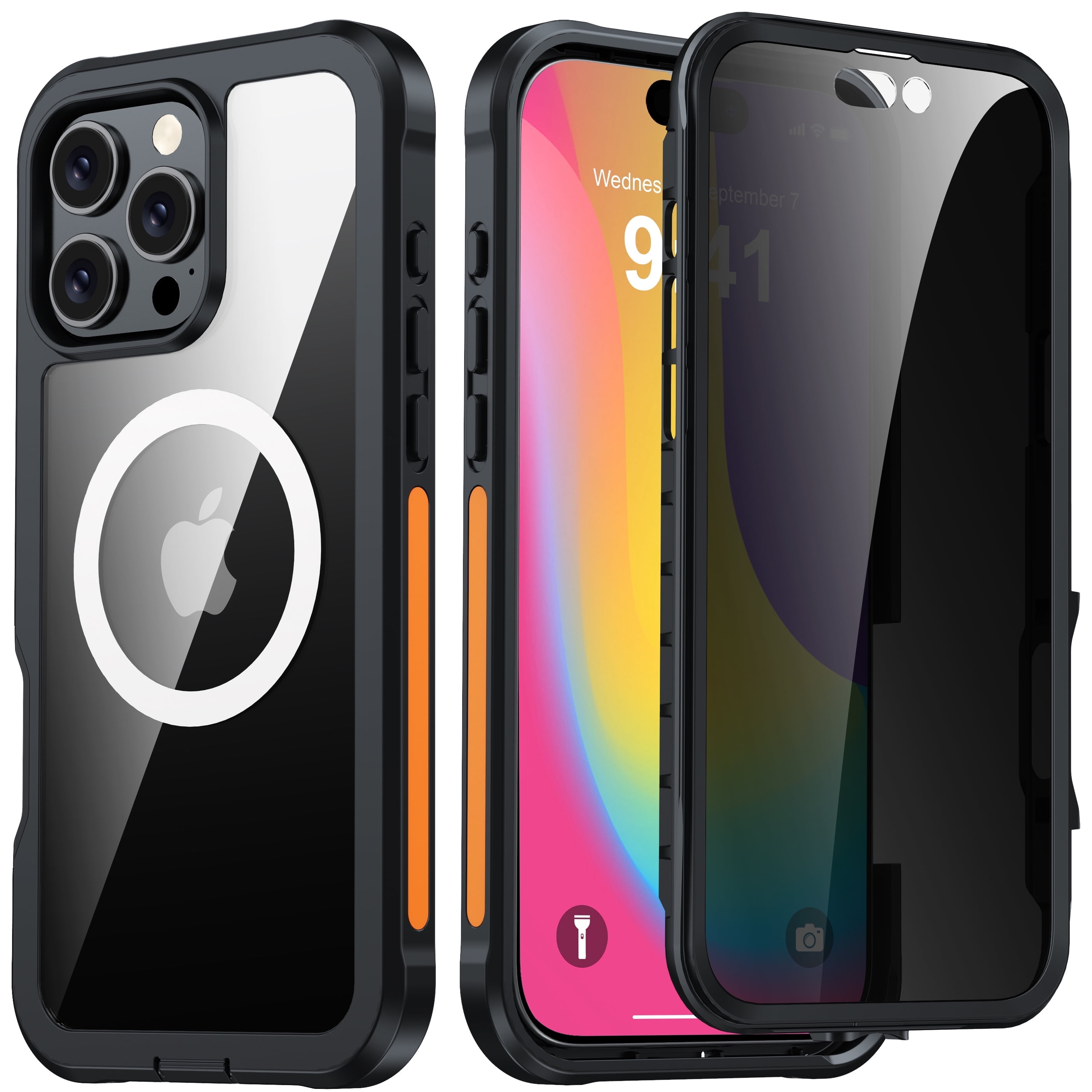 ANTSHARE For iPhone 16 Pro Case, Built-in Anti Peep Screen Protector ...