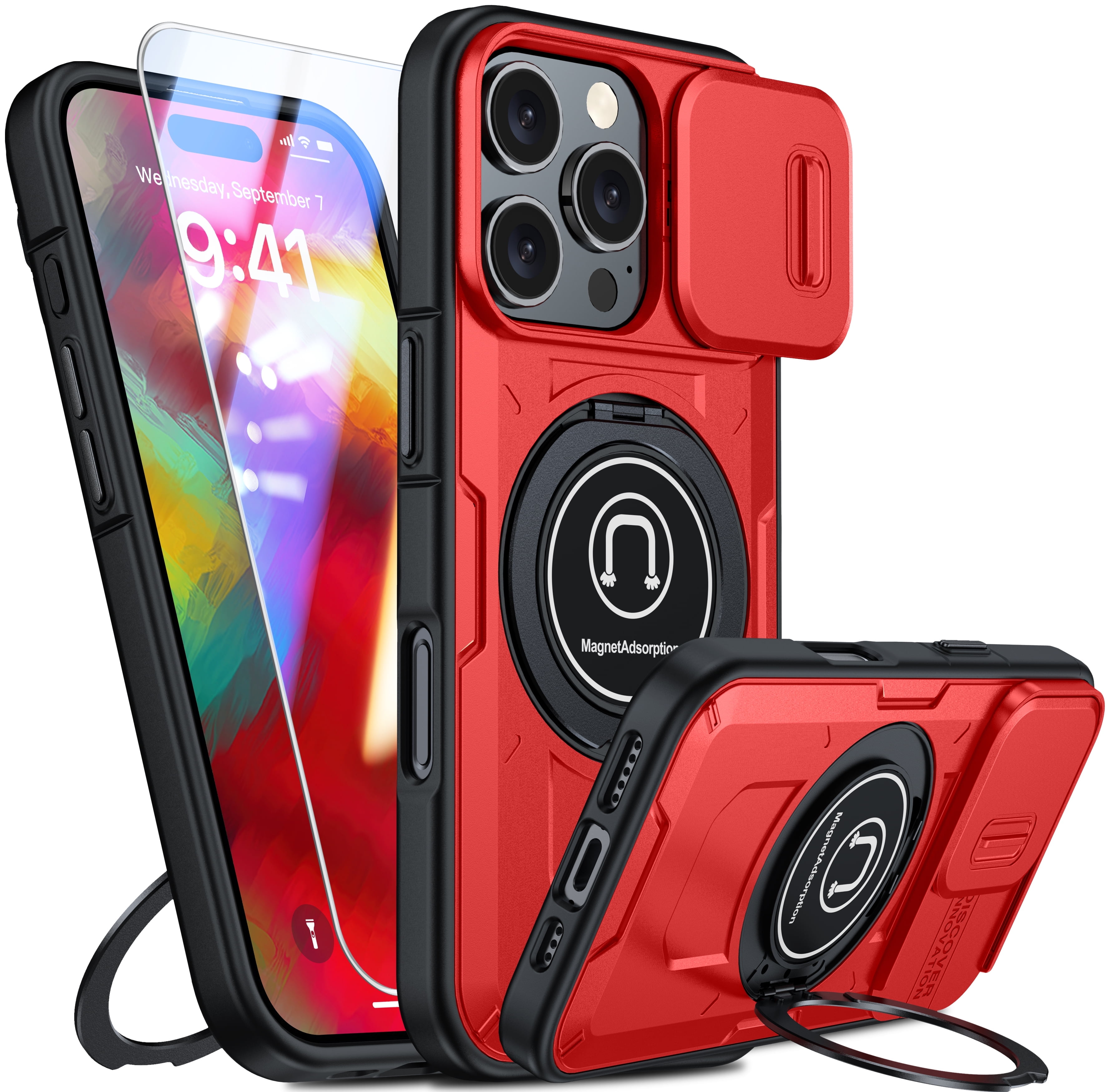 ANTSHARE For iPhone 16 Pro Case, Built In Slide Camera Cover ...