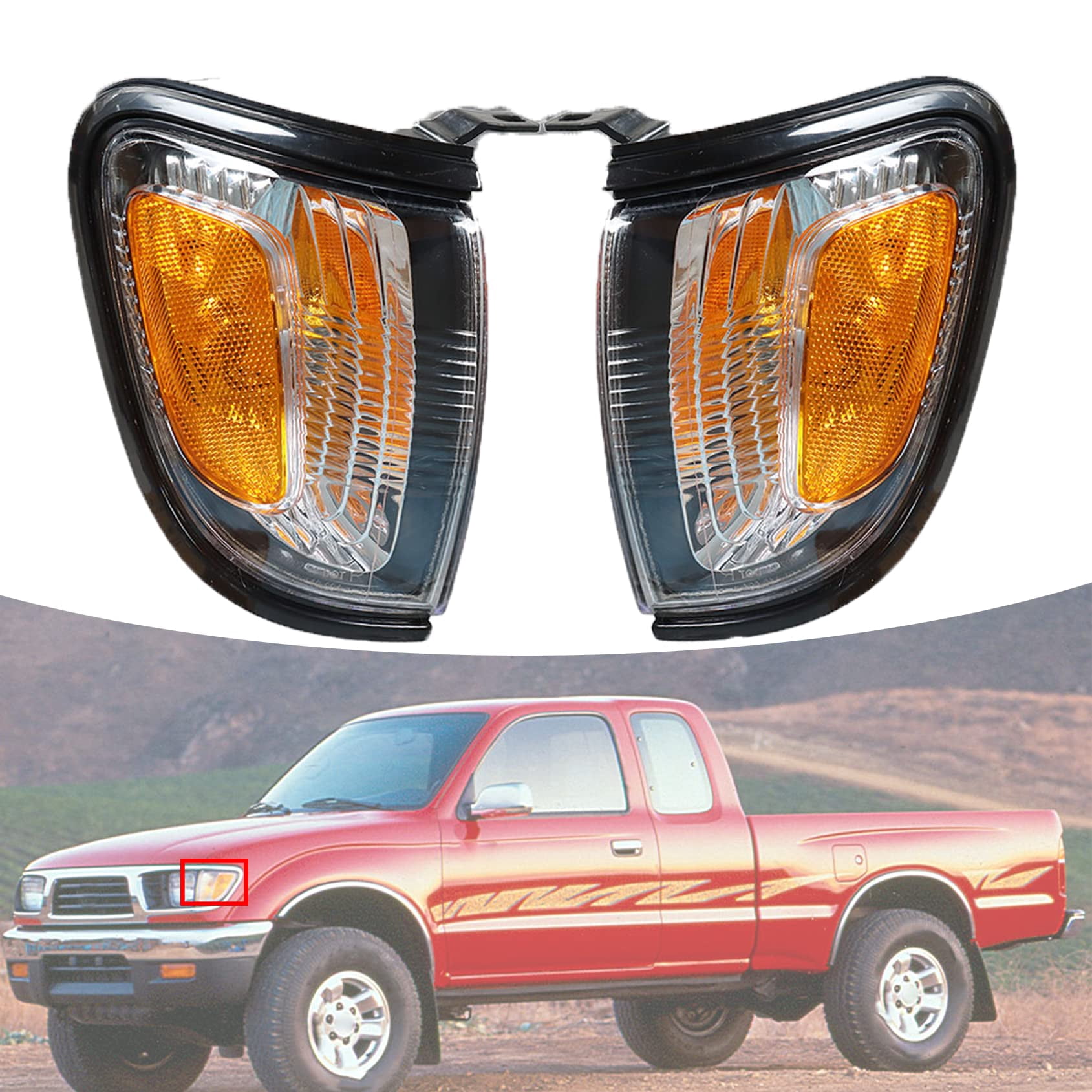 ANTUKO Park Signal Corner Marker Lights with Black Trim Replacement for ...