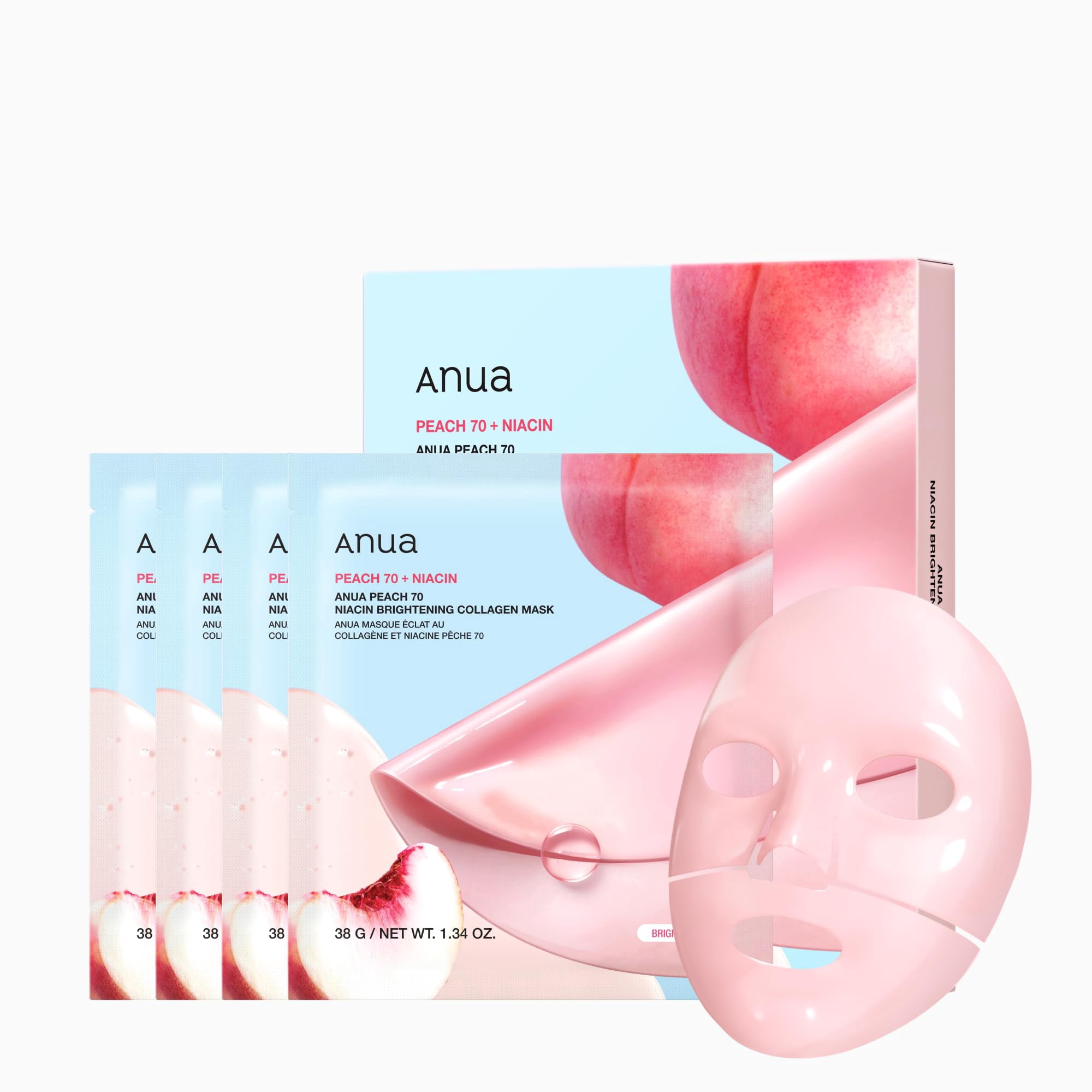 ANUA Peach 70 Niacin IFF17 Brightening Collagen Mask, Overnight Face ...