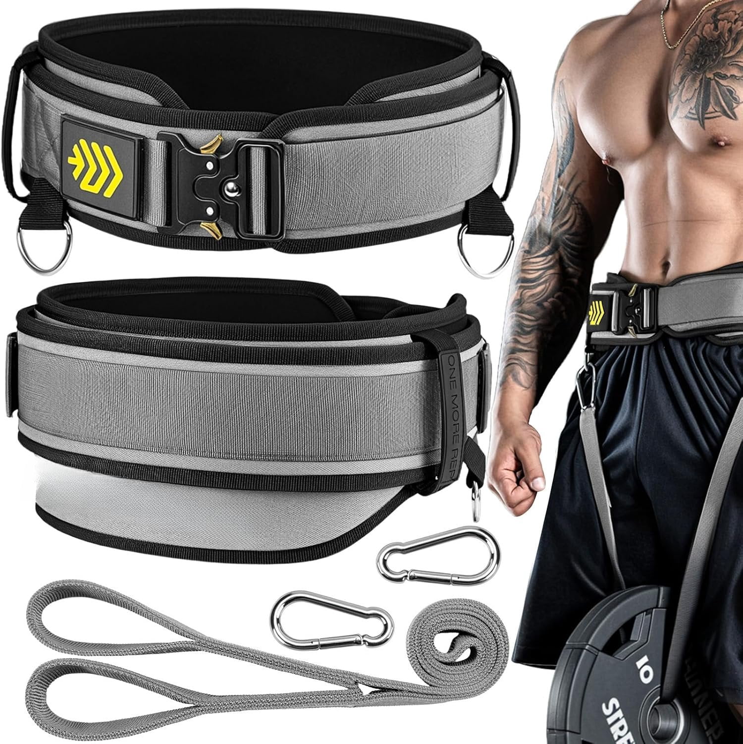 ANUEKLEAR 2-in-1 Weightlifting Belt & Dip Belt with 36.7 IN Rope ...