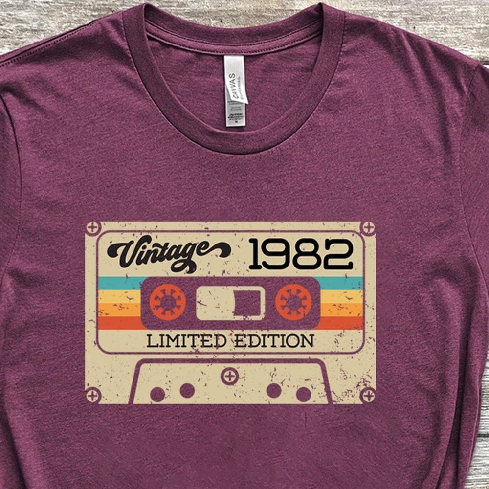 ANUNSHIRT 42Nd Birthday Shirt Gift, 1982 Cassette Shirt, Vintage 1982 ...