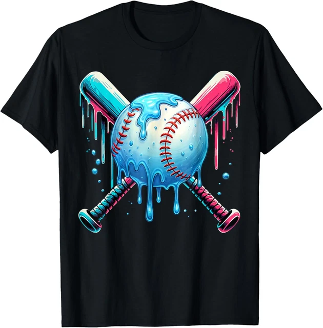 ANUNSHIRT Baseball Home Plate Drip Baseball Bat, Baseball Drip T-Shirt ...