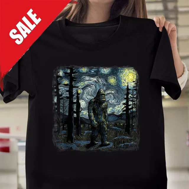 ANUNSHIRT Bigfoot Starry Night Sasquatch Sky Painting Art Gift For Bigfoot Lovers T-Shirt Unisex ...