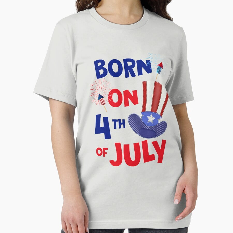 ANUNSHIRT Born On The Fourth Of July T-Shirt, Gift For Patriotic, Independence Day Shirt, Red ...