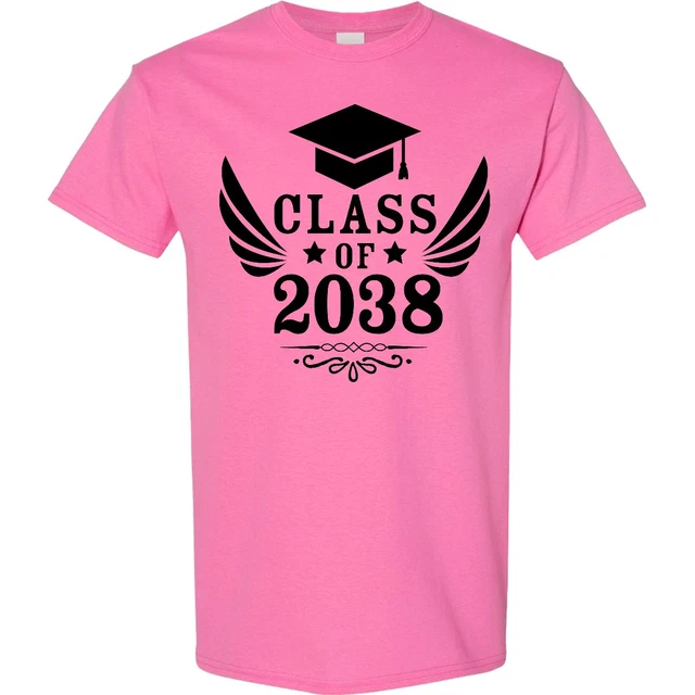 ANUNSHIRT Class Of 2038 With Graduation Cap And Wings T-Shirt High ...