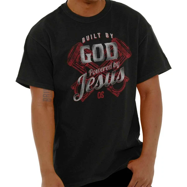 ANUNSHIRT Cool Christian Built By God Powered By Jesus Womens Or Mens ...
