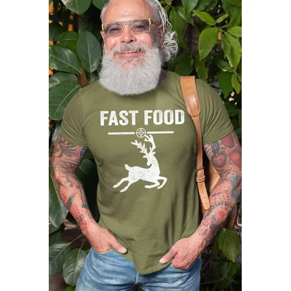 ANUNSHIRT Fast Food Shirt Funny Hunting Shirt Deer Hunting T-Shirt For ...
