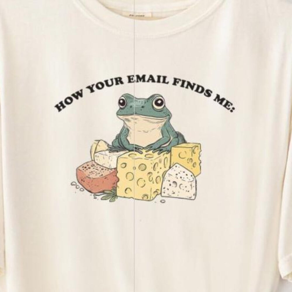 ANUNSHIRT How Your Email Finds Me T-Shirt. Frog Cheese Funny Weirdcore ...