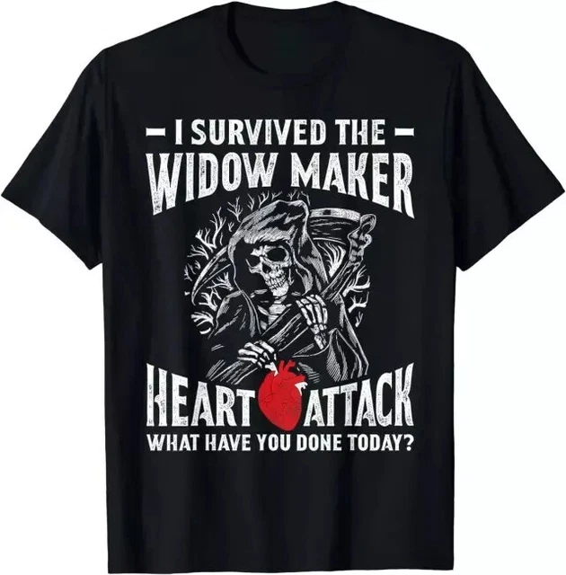 ANUNSHIRT I Survived The Widow Maker Heart Attack Skull Vintage T-Shirt ...