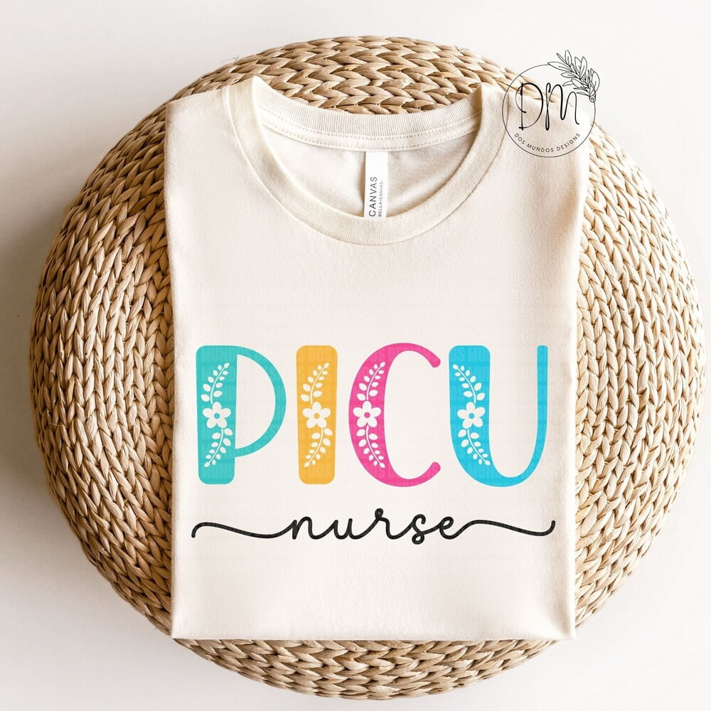 ANUNSHIRT Picu Nurse Shirt, Picu Shirt, Floral Picu Tshirt, Pediatric ...