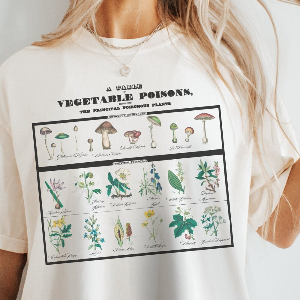 ANUNSHIRT Poisonous Plants Vintage Illustration Dark Academia Gardening ...
