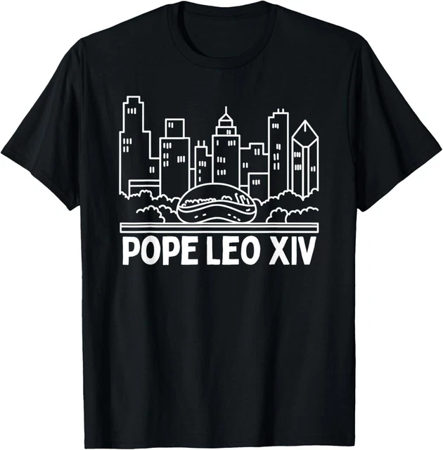 ANUNSHIRT Pope Leo Xiv Chicago Cardinal Robert Prevost Skyline T-Shirt Unisex S-5XL Hot Trending ...