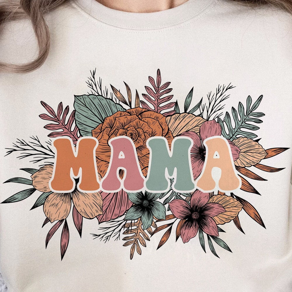 ANUNSHIRT Retro Mama Shirt, Mothers Day Shirt, Mama Floral Shirt ...