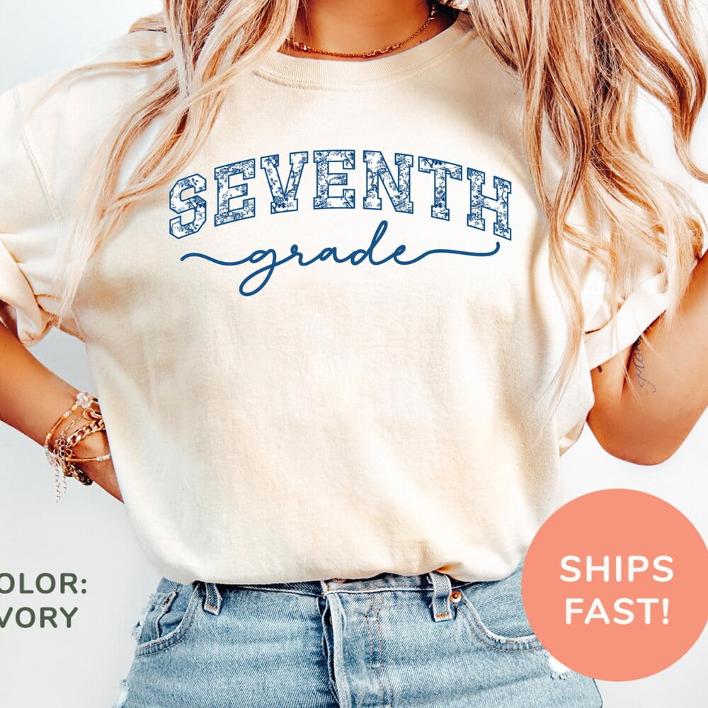 ANUNSHIRT Seventh Grade Level Shirt, Toile De Jouy 7Th Grade T Shirt ...