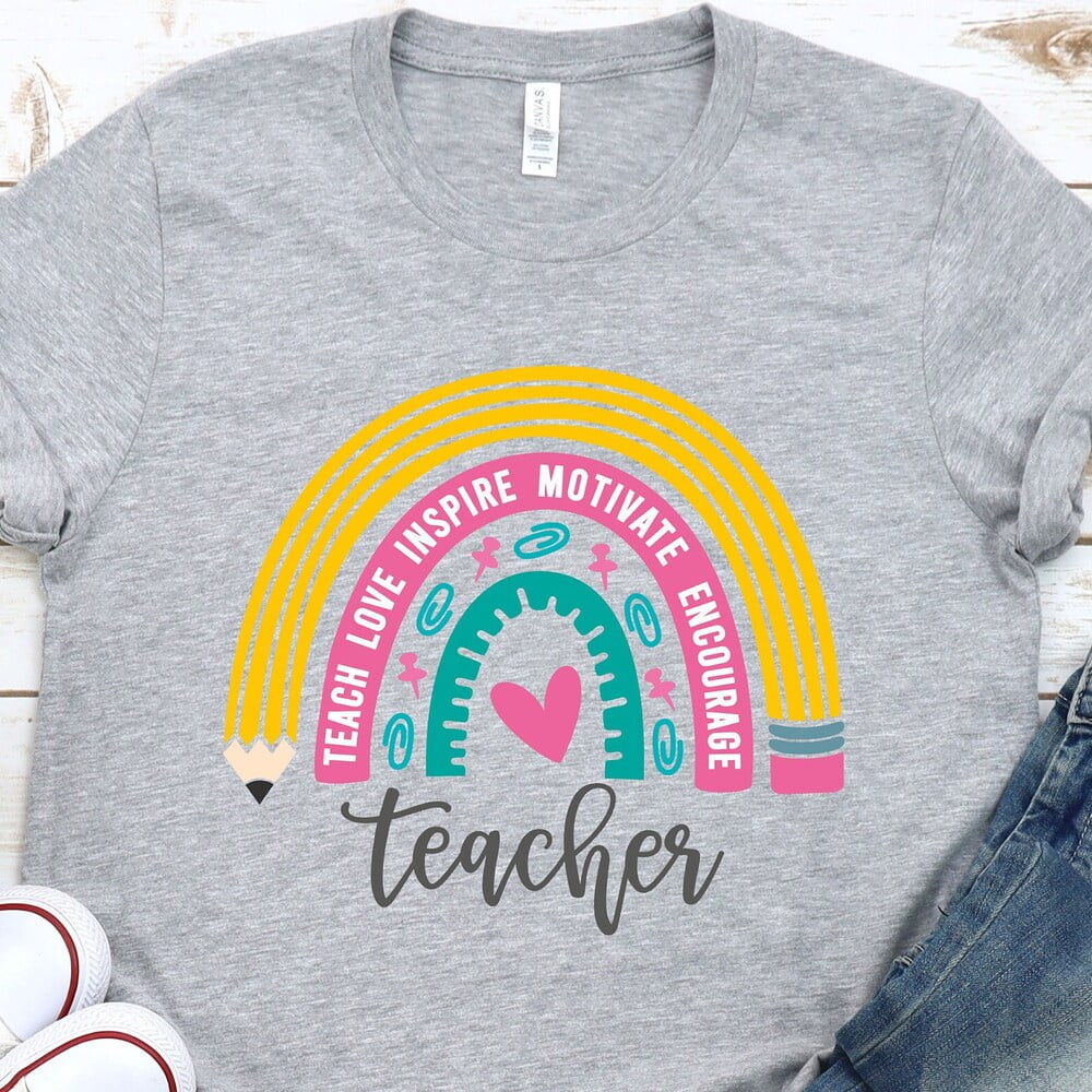 ANUNSHIRT Teach Love Inspire Motivate Lead Encourage Listen Connect ...