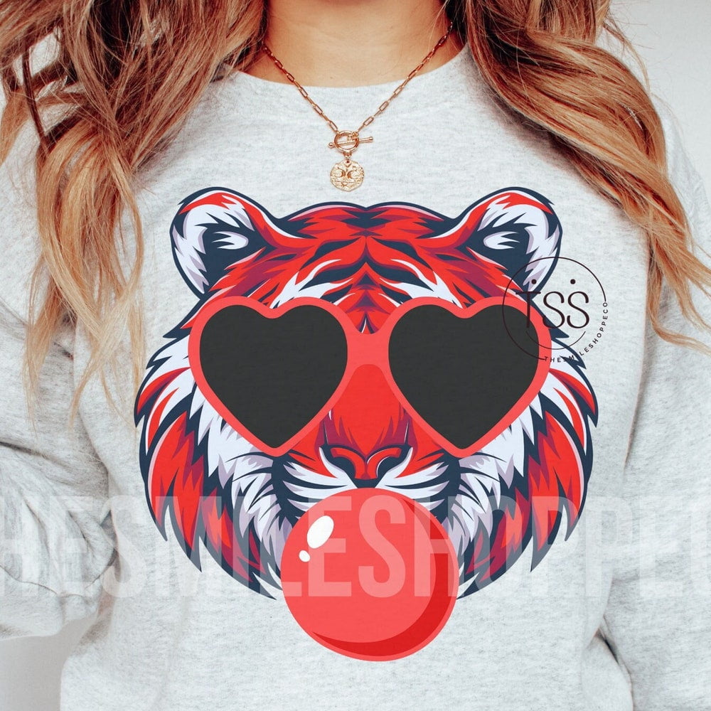 ANUNSHIRT tiger blowing bubble Shirt Tiger Shirt Tigers Mascot Preppy ...