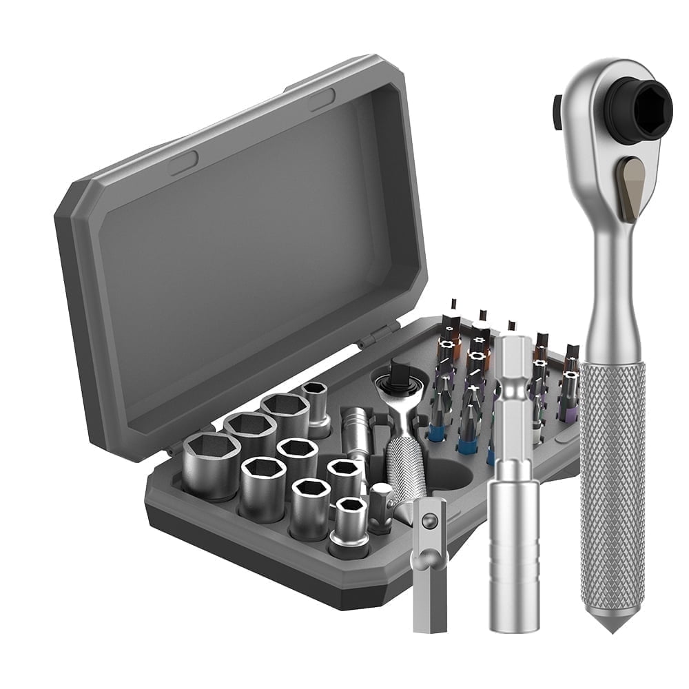 ANVANNA 42-Piece Sleeve Ratchet Screwdriver Kit, IRON, 360 Degree ...