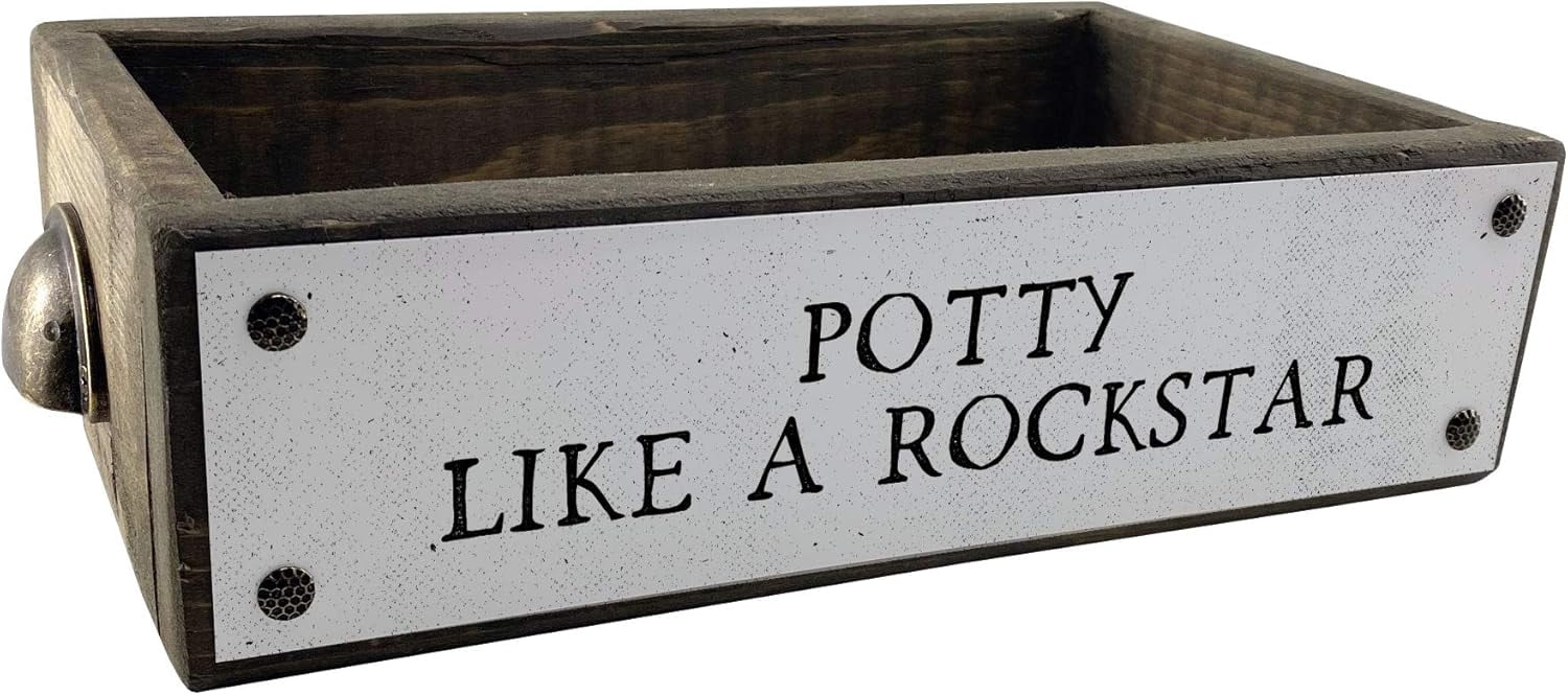 ANVEVO Potty Like A Rockstar – Bathroom Box – Cute & Funny Rustic ...