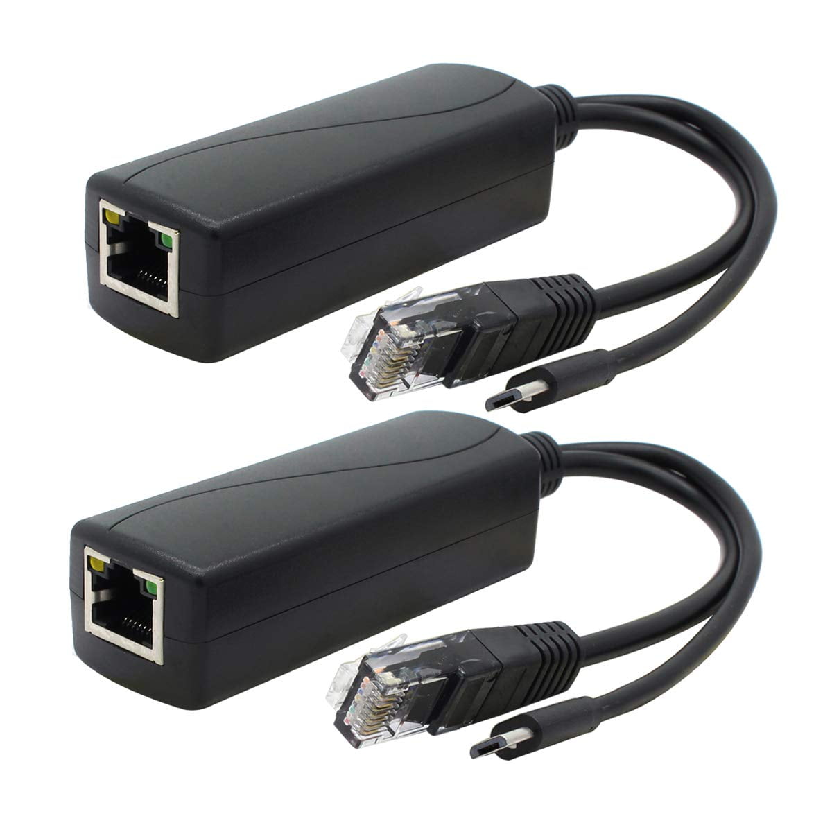 ANVISION 2-Pack Gigabit PoE Splitter, 48V to 5V 2.4A Micro USB Ethernet ...