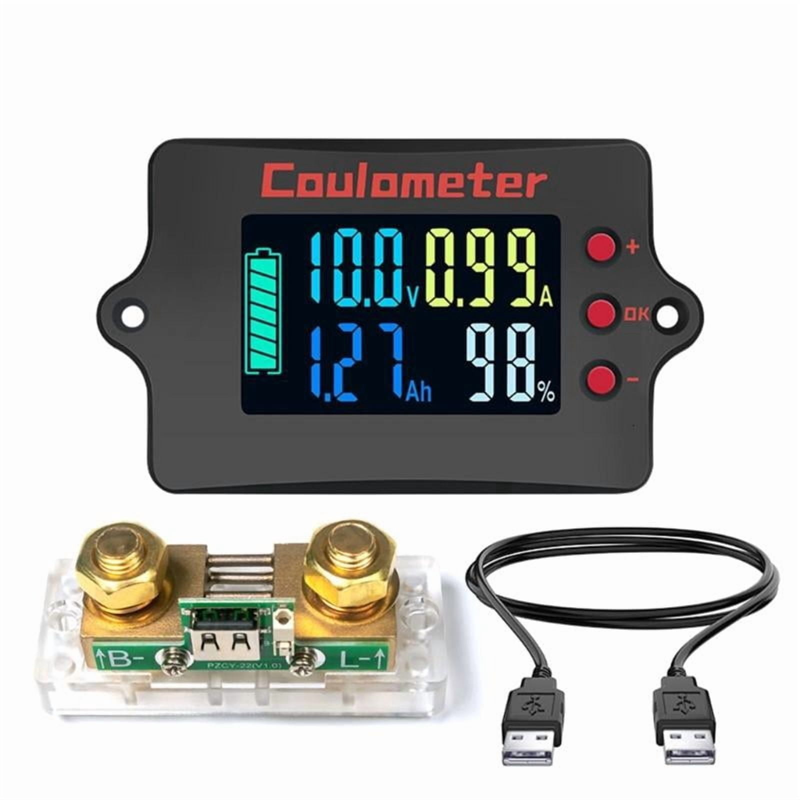ANXPTIME 1 Set Battery Coulombmeter Voltage Meter with Splitter For ...