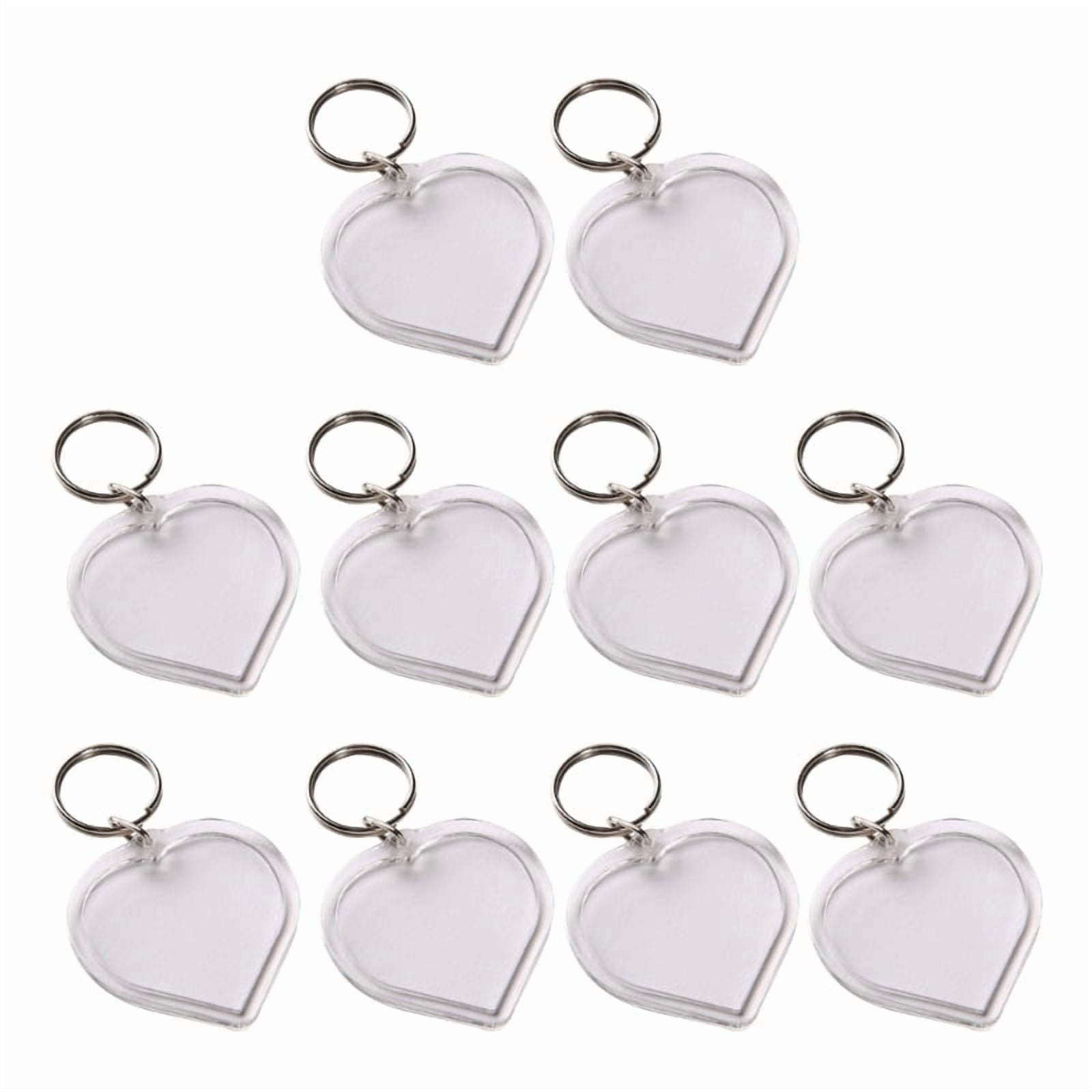 ANXPTIME 10 Pcs Various Shapes Acrylic Keychain Picture Frame Keyring ...