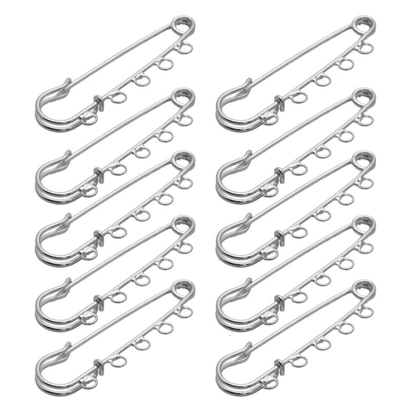 ANXPTIME 10Pieces Brooch Pins 5 Holes for Brooch Making Blankets Sewing ...