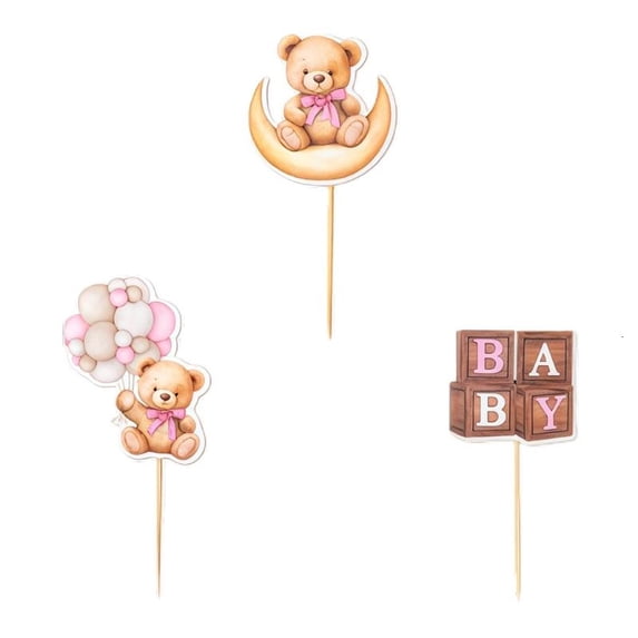 ANXPTIME 12Pcs Shape Paper Cake Picks Cupcake Top Decoration for Kid ...