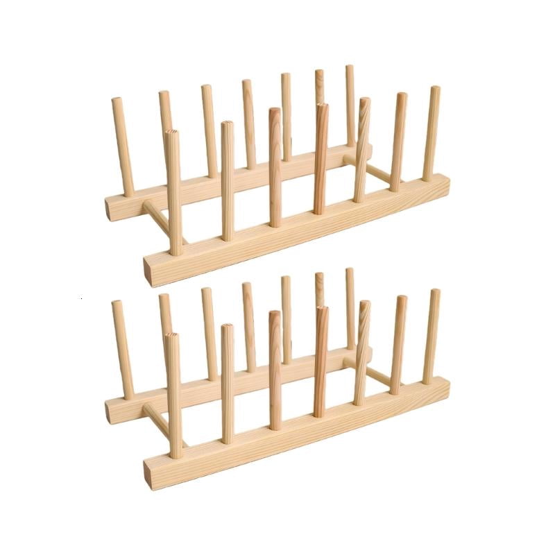 ANXPTIME 2Pack Wood Dish Drying Rack Dish Drainer For Kitchen ...