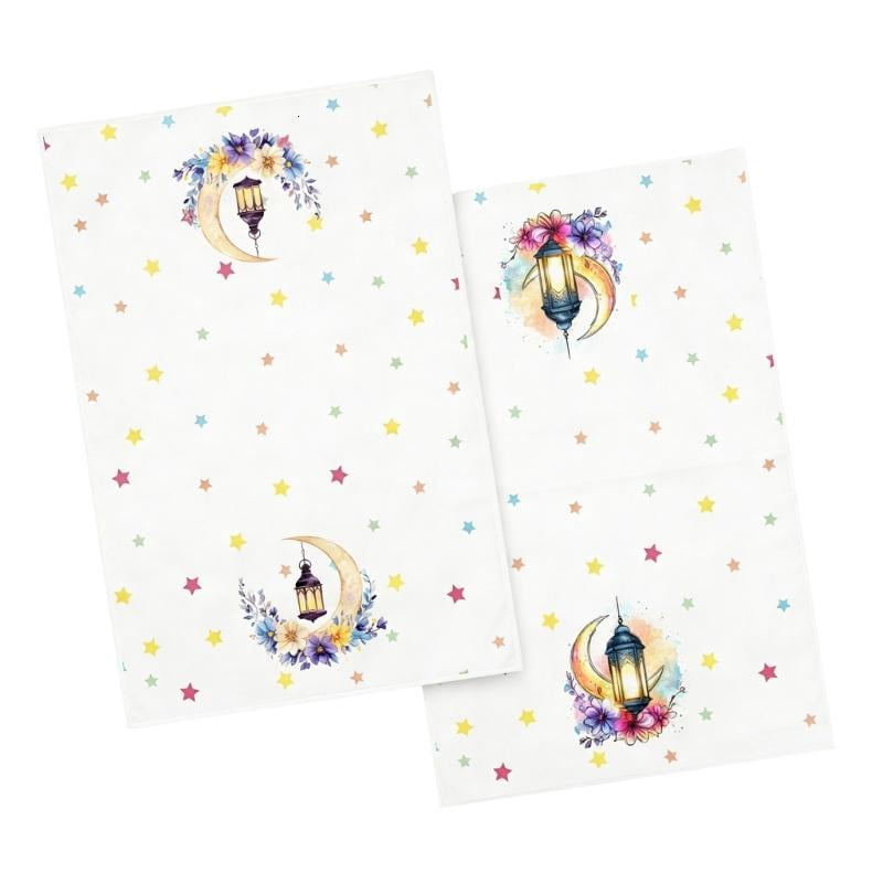 ANXPTIME 2Pcs Efficient Microfiber Cleaning Cloths Islamic Moon Flower ...