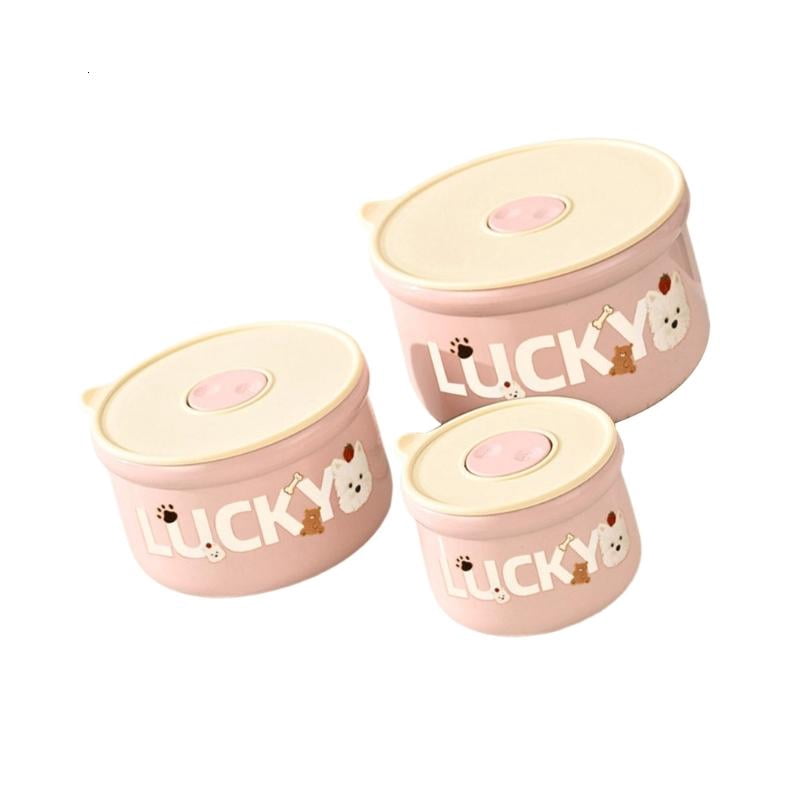 ANXPTIME 3 Pack Round Nonrust Steel Food Box With Tight Lid For School ...