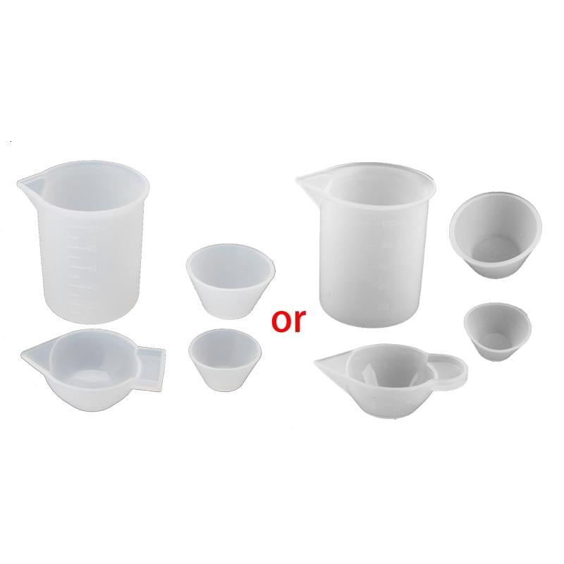 ANXPTIME 4 Pcs/Set Silicone Epoxy Resin Cups Nonstick Mixing Cups ...