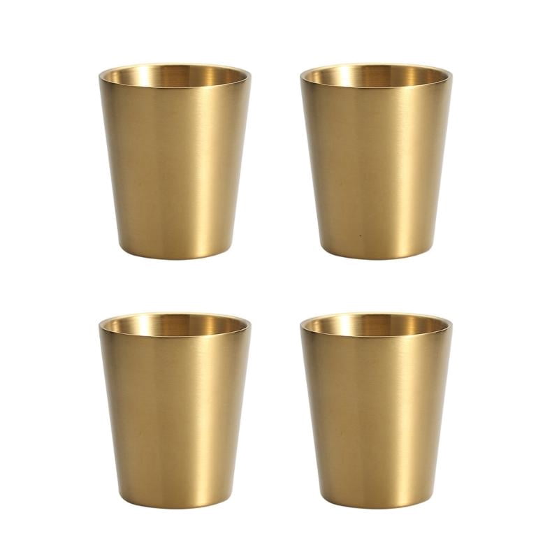 ANXPTIME 4pcs Double Wall Insulated Stainless Steel Cups Small Metal ...