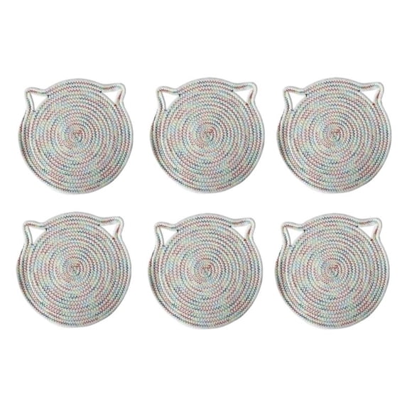 ANXPTIME 6Pcs Multipurpose Cats Ear Design Mug Pad Heat Resistant ...