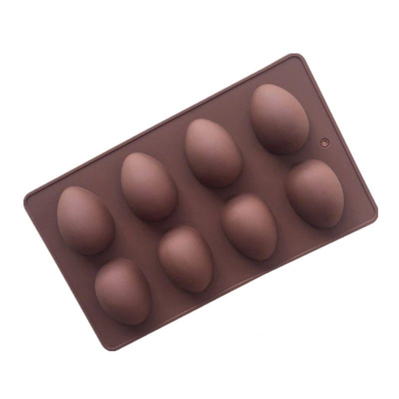 ANXPTIME 8 Easter Egg Shape Cake Soap Mold Silicone Mould Chocolate ...