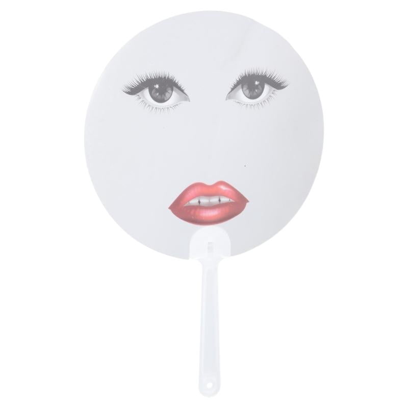 ANXPTIME Abstract Red Lips Print Plastic Hand Fan For Outdoor Party ...