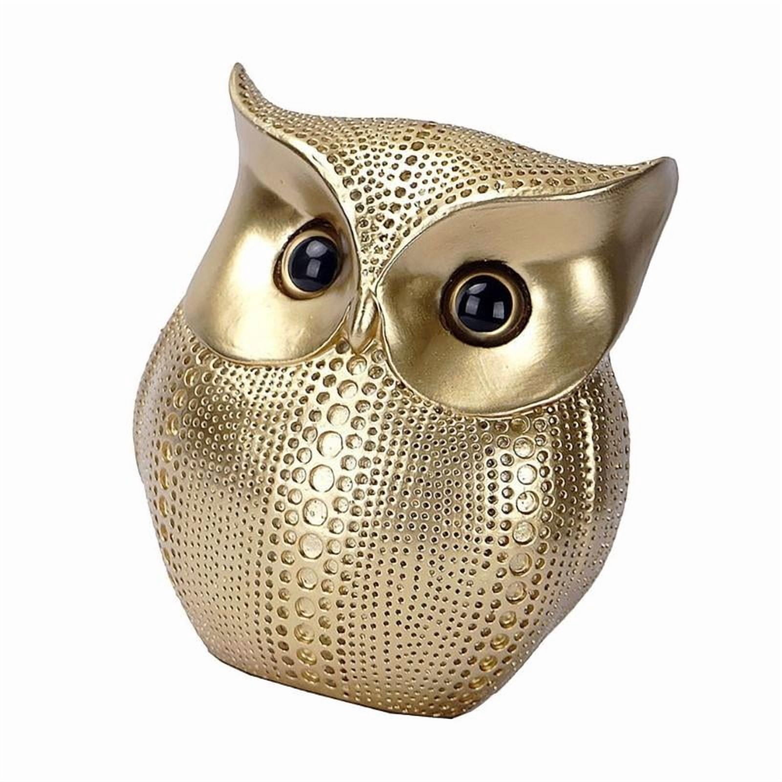 ANXPTIME Artistic Owl Sculpture in Dots Pattern Resins Statue for ...