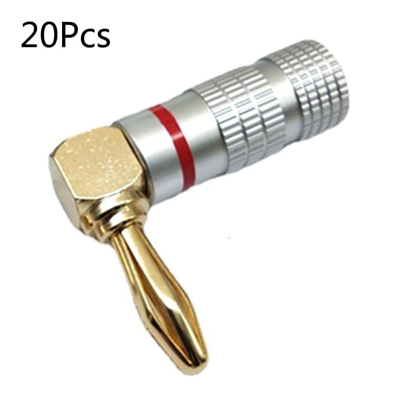 ANXPTIME Banana Plugs 90 Degree Speaker Connectors for Speaker Wire ...